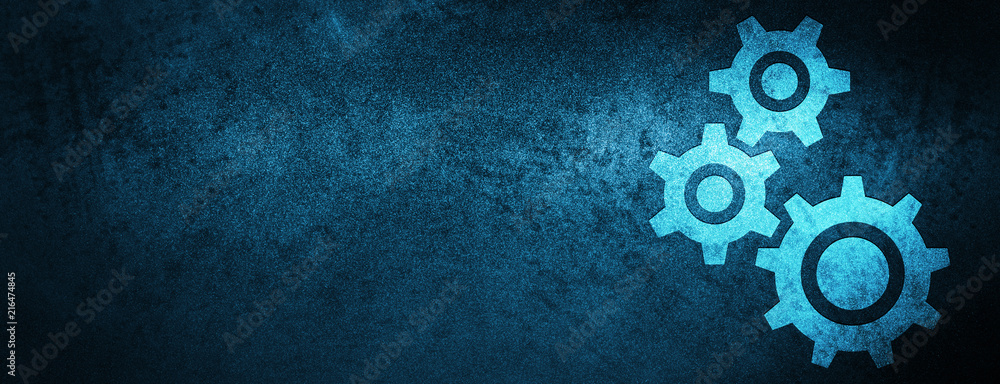 Gears icon special blue banner background Stock Illustration | Adobe Stock
