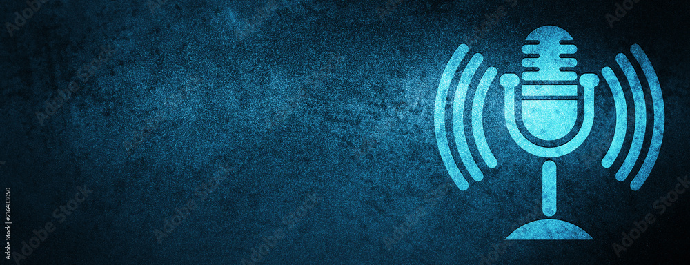 Mic icon special blue banner background Stock Illustration | Adobe Stock