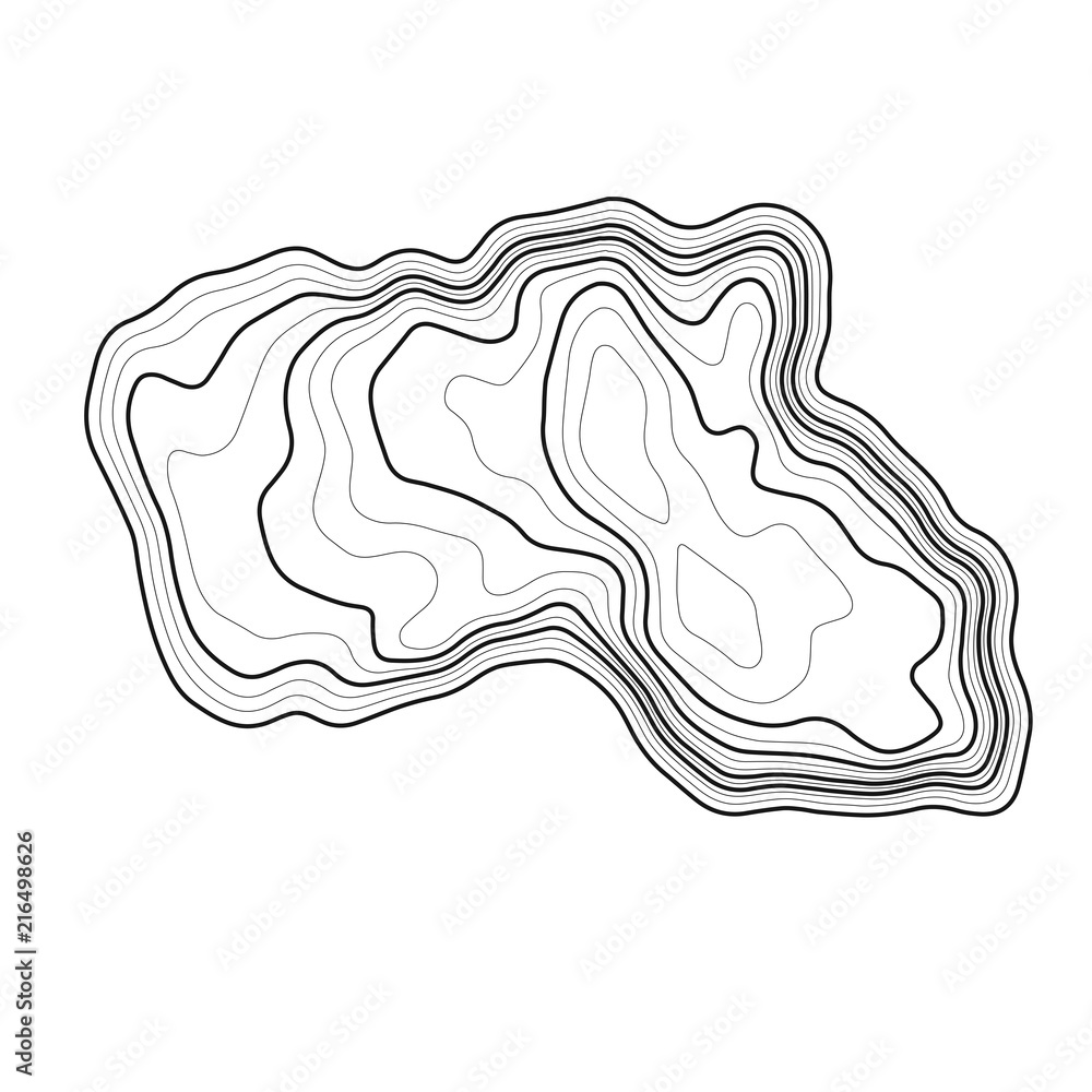 Topographic map contour background. Relief mountain, contour topography ...