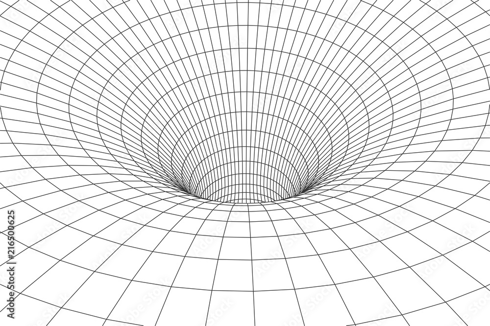 Stockvector 3D tunnel. Vector abstract lines pattern. Optical illusion ...