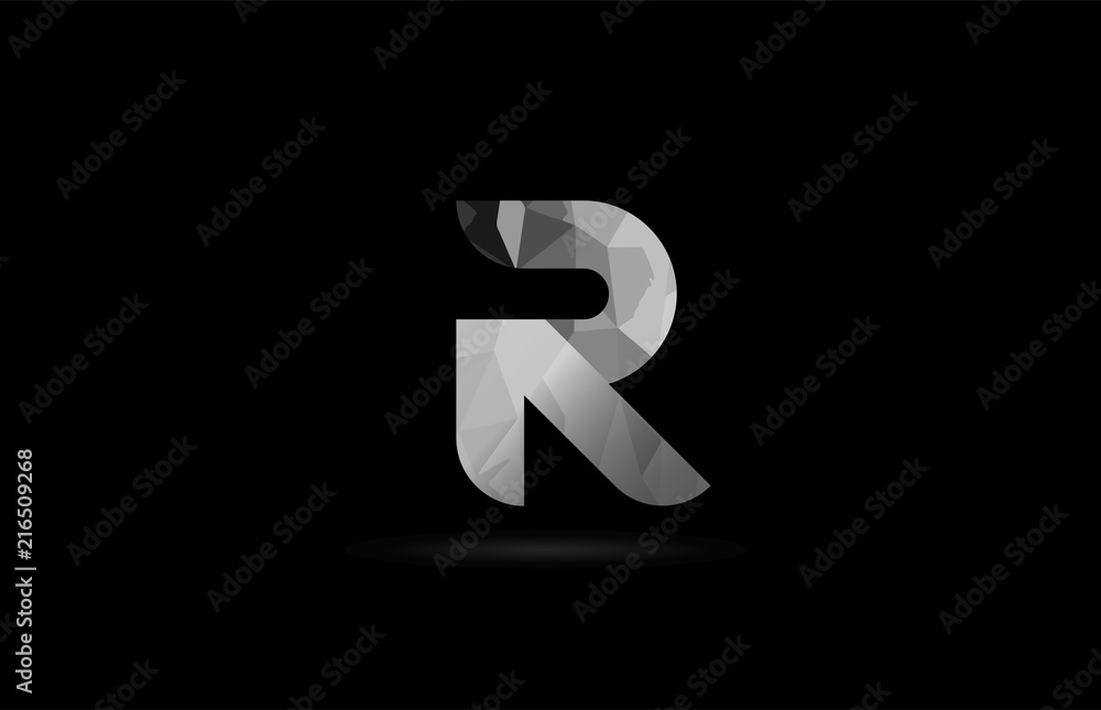 black and white alphabet letter r logo icon design Stock Vector | Adobe ...