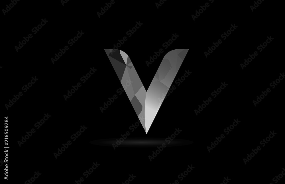 black and white alphabet letter v logo icon design Stock Vector | Adobe ...