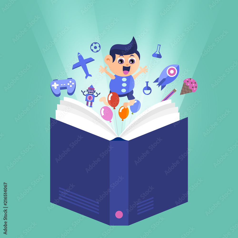 Cartoon vector design concept children learnning and education with ...