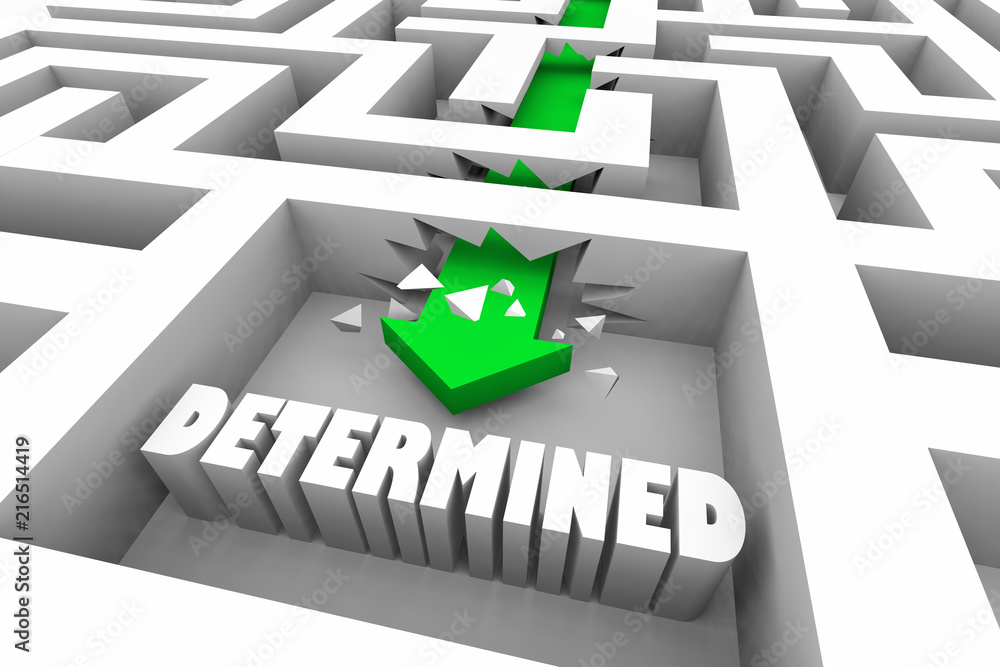 Determined Commited Determination Commitment Maze 3d Illustration Stock ...