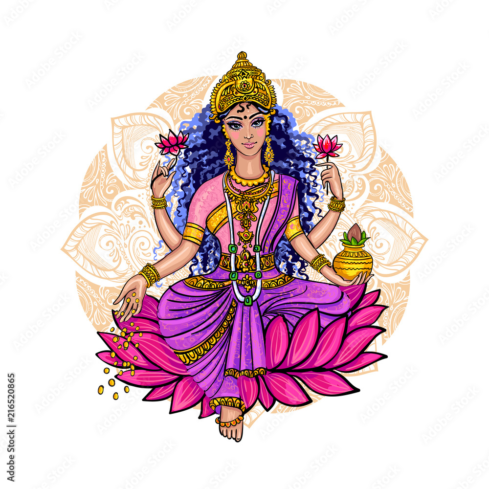 Happy Diwali Lakshmi Stock Vector | Adobe Stock