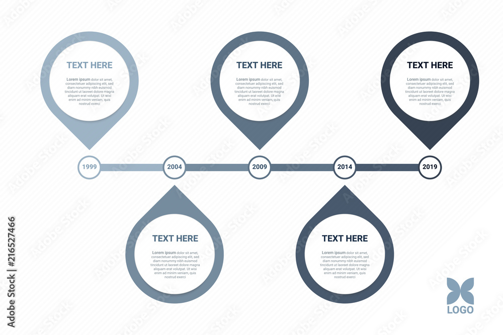 Business process. Infographics Timeline with 3 steps and options ...