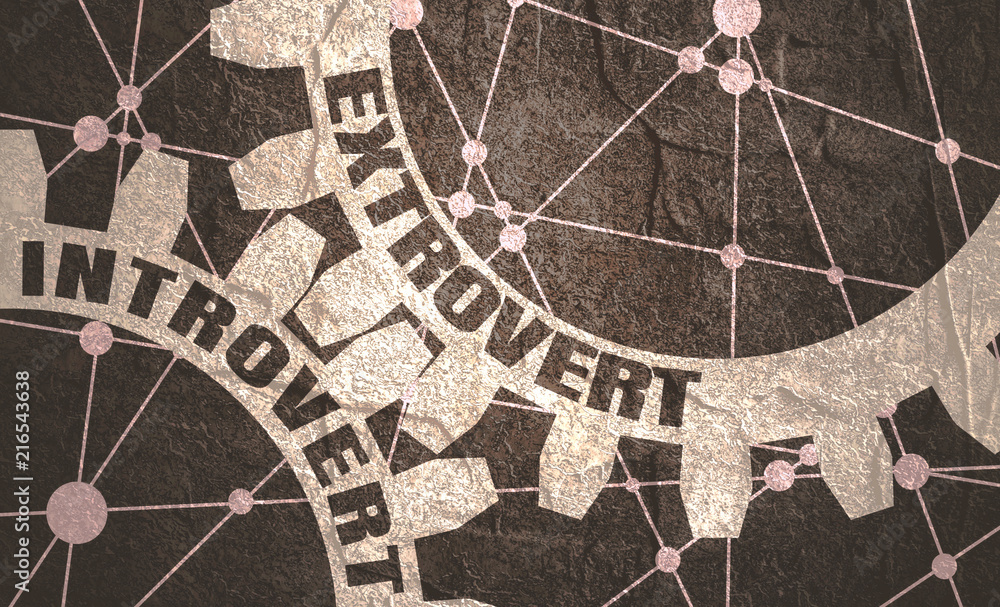 Extrovert and introvert. Mechanism of gears. Communication concept in ...