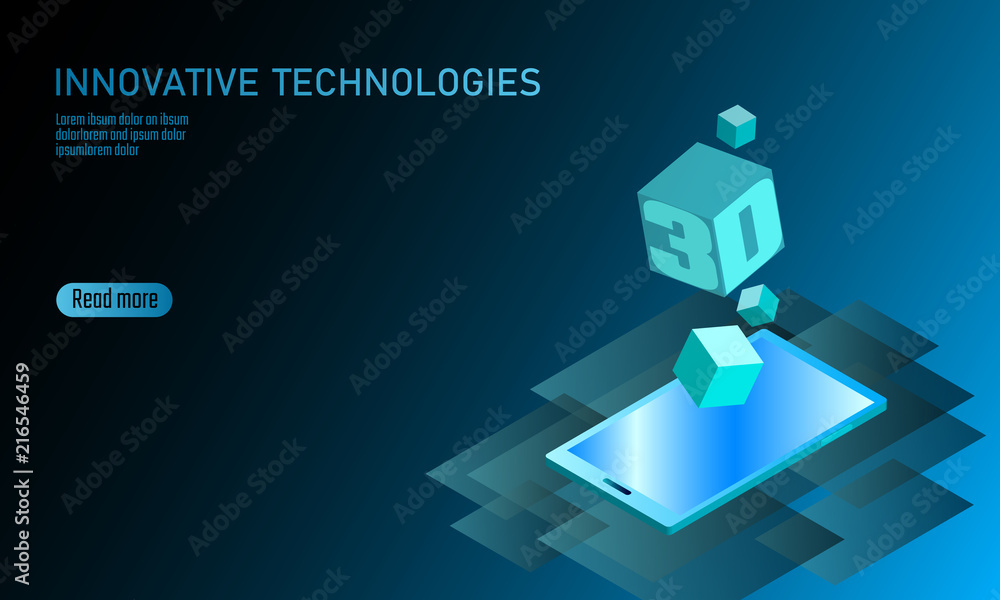 3D-enabled display smartphone concept. Stereoscopic output view ...