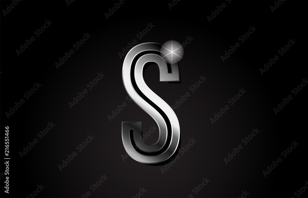 silver metal alphabet letter s logo icon design Stock Vector | Adobe Stock