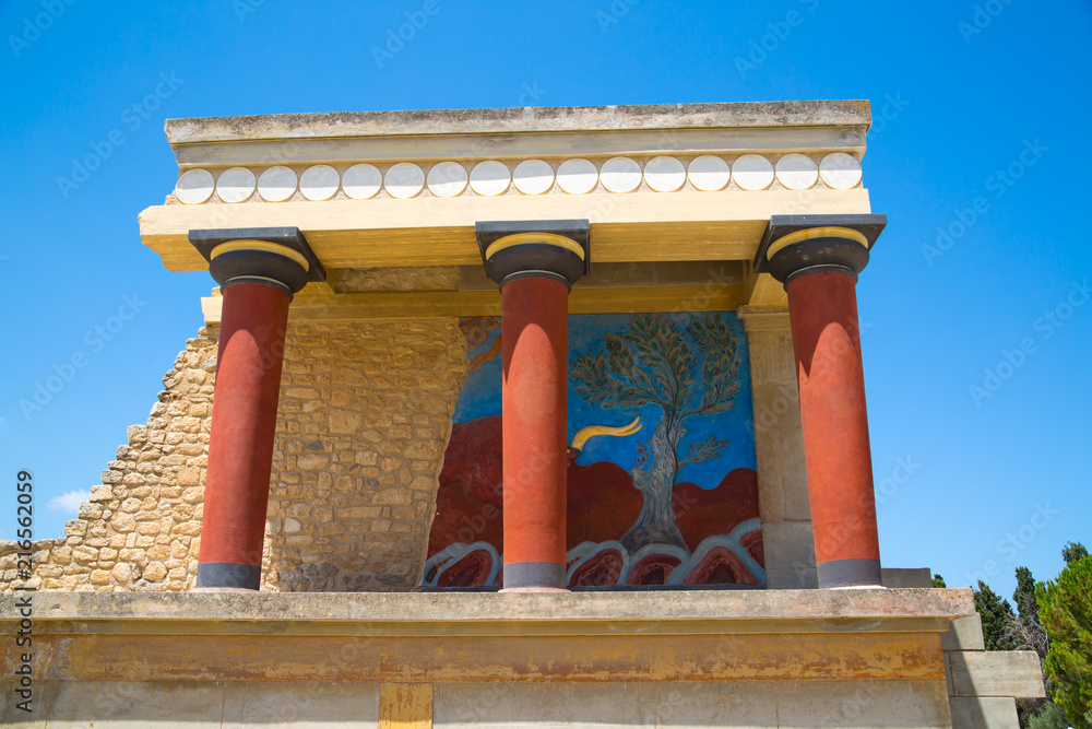 Greece, Crete, Heraklion - July 18, 2018: Knossos ruins, ceremonial and ...