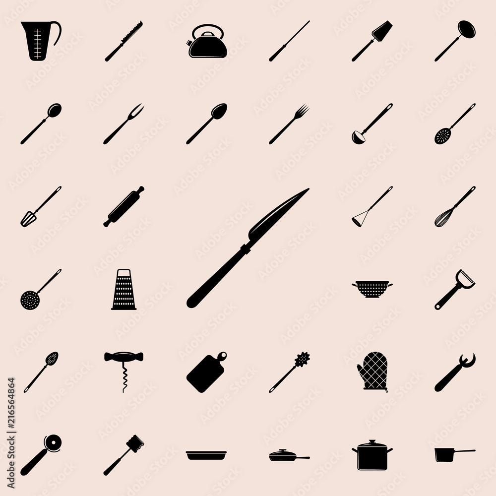 table-knife icon. Detailed set of kitchen tools icons. Premium quality ...