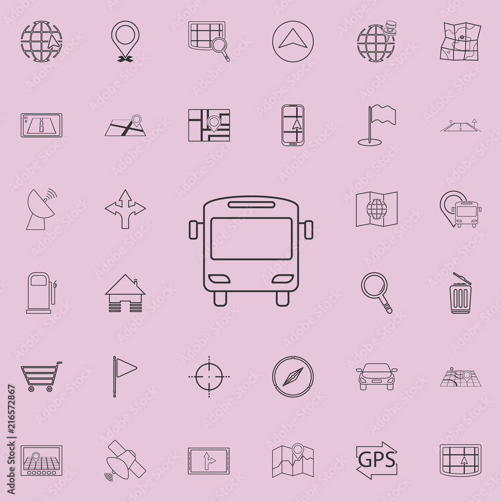 bus icon. Detailed set of navigation icons. Premium quality graphic ...