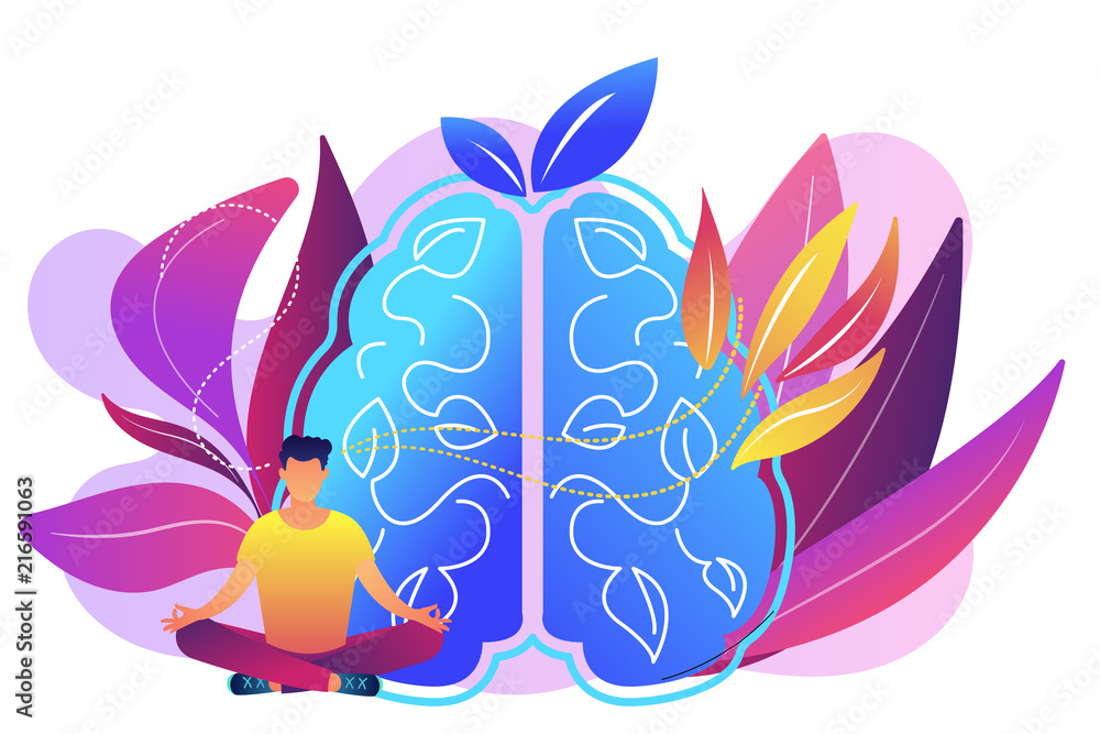 User practicing mindfulness meditation in lotus pose. Mindful ...