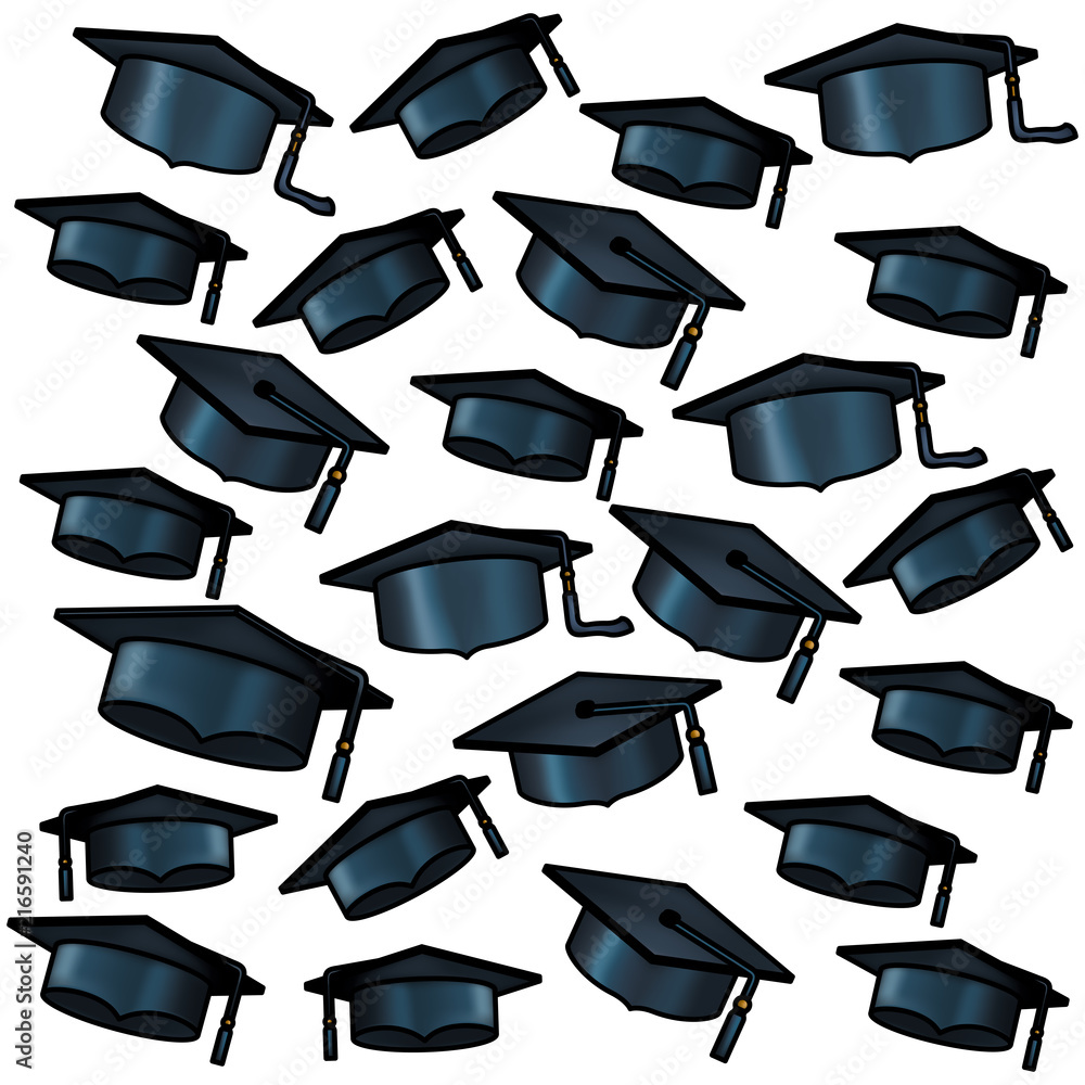 hats graduation pattern background vector illustration design Stock 벡터 ...