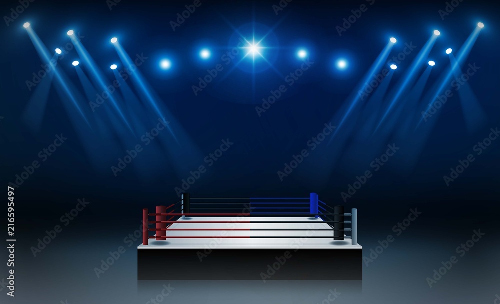 Boxing ring arena vs letters for sports and fight competition. Battle ...