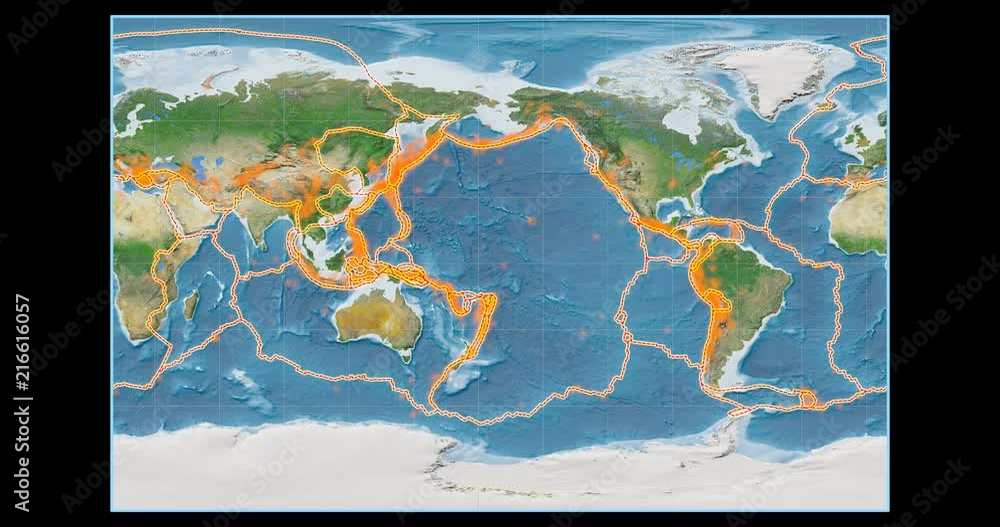 Vidéo Stock Tectonic activity within the Pacific Ring of Fire on the ...
