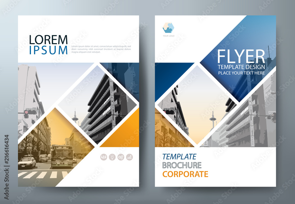 Annual report brochure flyer design template vector, Leaflet cover ...