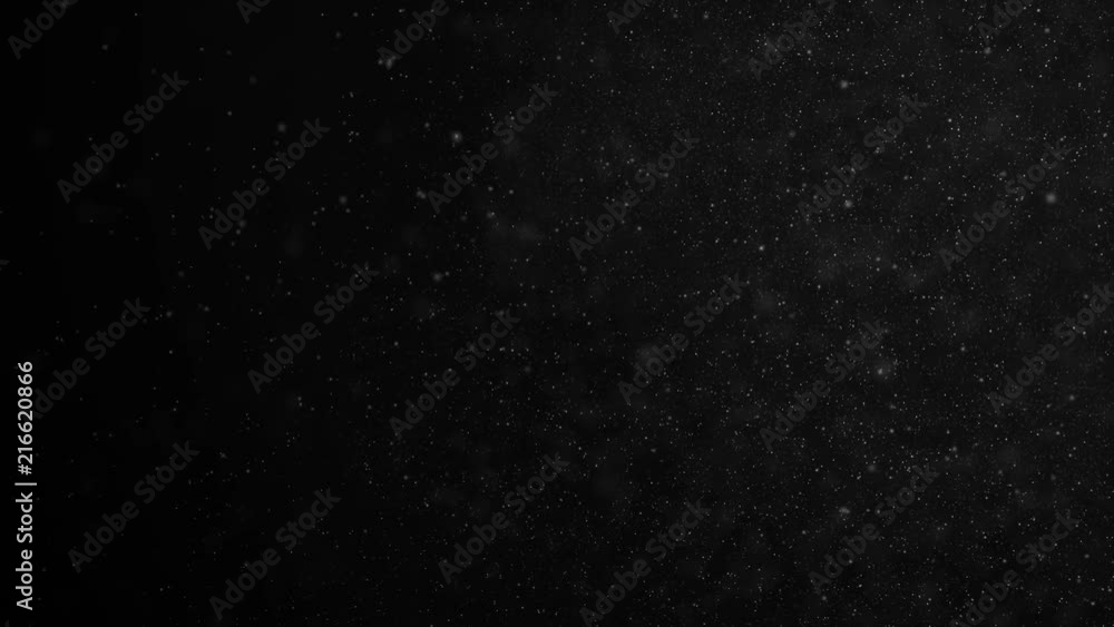 Beautiful Floating Organic Dust Particles on Black Background in Slow ...
