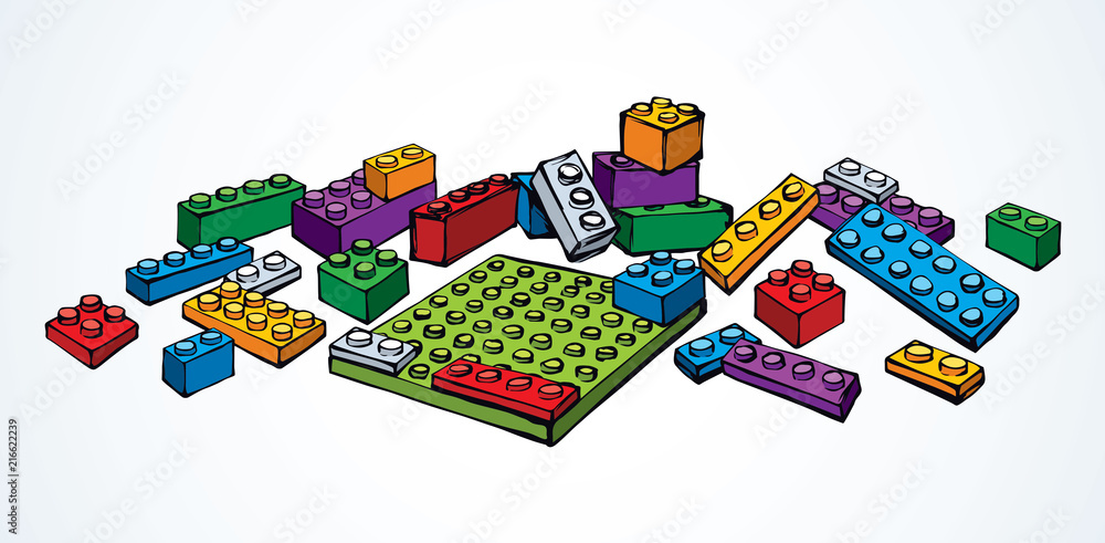 blocks. Vector drawing Stock Vector | Adobe Stock