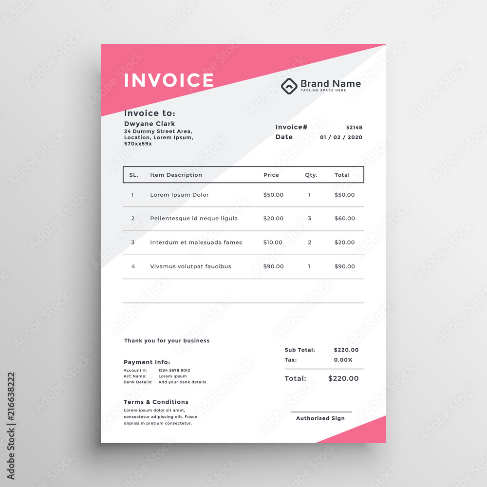 elegant invoice quotation template design Stock Vector | Adobe Stock
