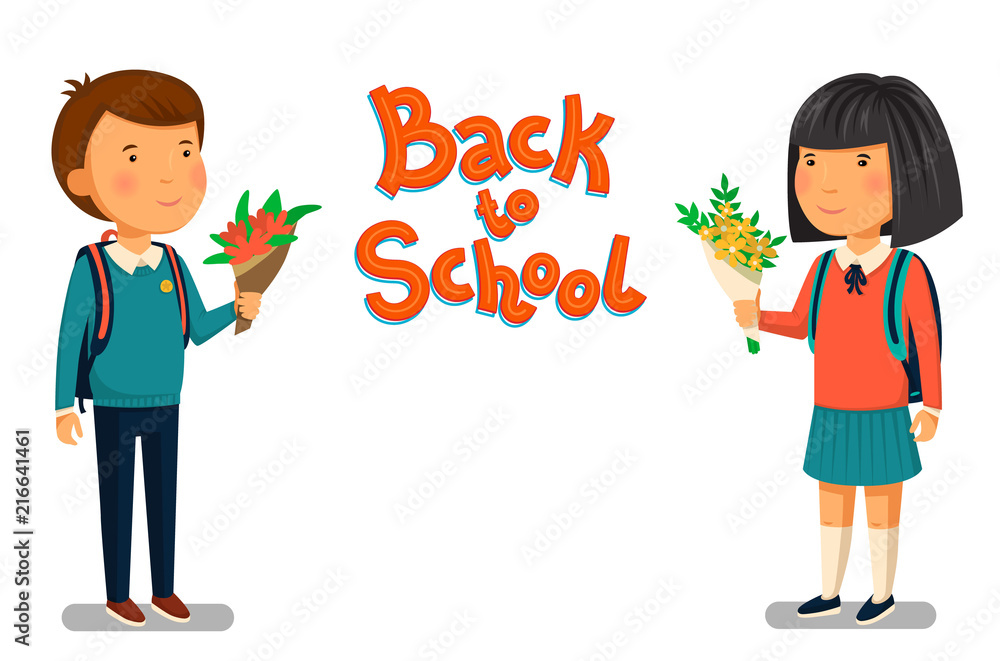 Clipart Boy And Girl Back To School