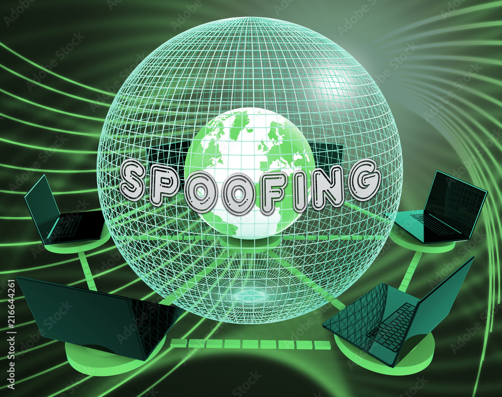 Spoofing Attack Cyber Crime Hoax 3d Rendering Stock Illustration ...