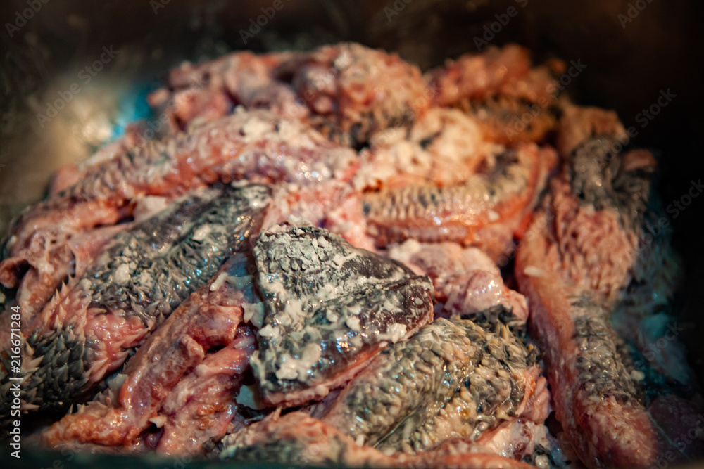 Fresh raw beef cheek or beef lip. Look alien-like but is one of the ...