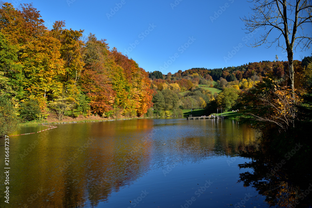 Idyllischer See in der Rhön Stock Photo | Adobe Stock