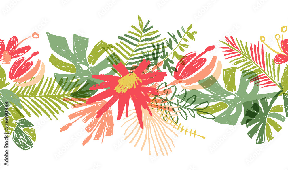 Tropical Flower Border Vector | Best Flower Site Tropical Flower Border Vector | Best Flower Site