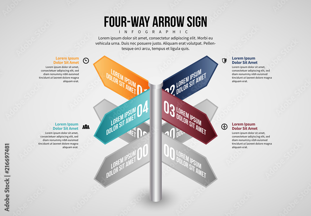 Arrow Sign Infographic Layout Stock Template | Adobe Stock