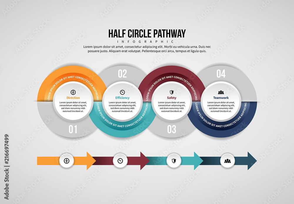 Circular Timeline Infographic Layout Stock Template Adobe Stock