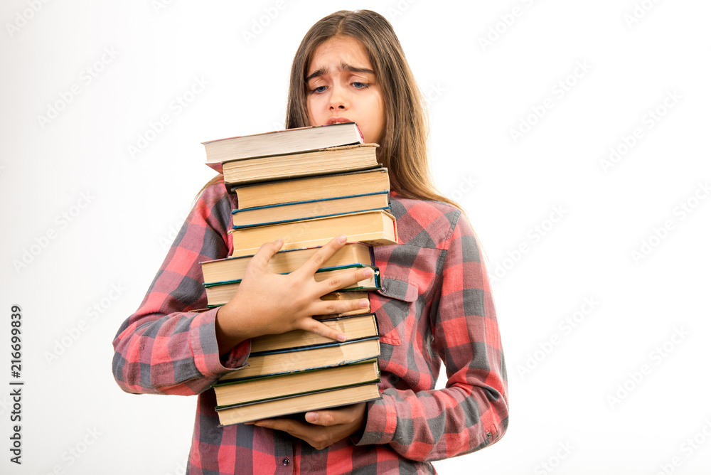 Girl Studying Books