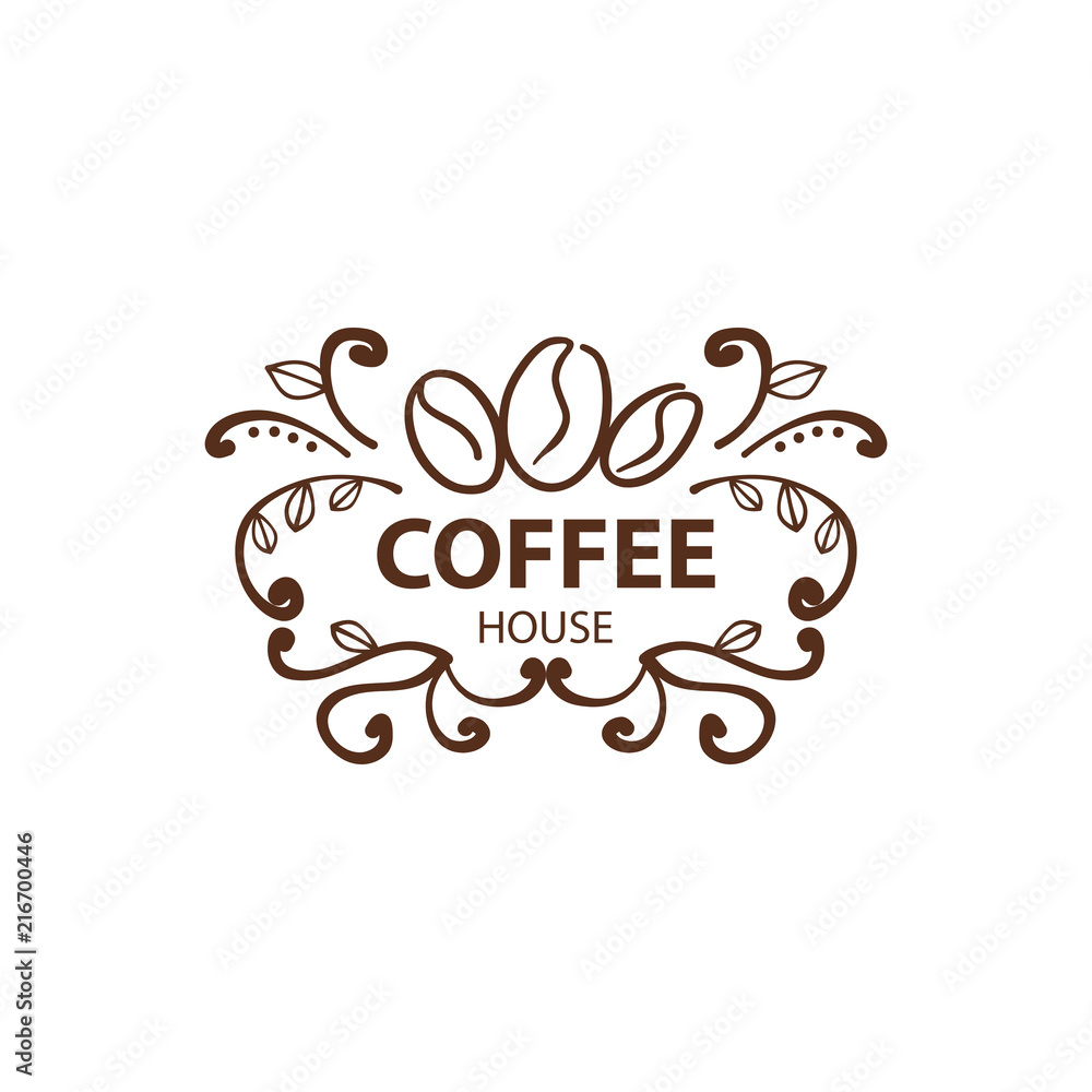 Coffee Shop Logo Design Element in Vintage Style for Logotype, Label ...