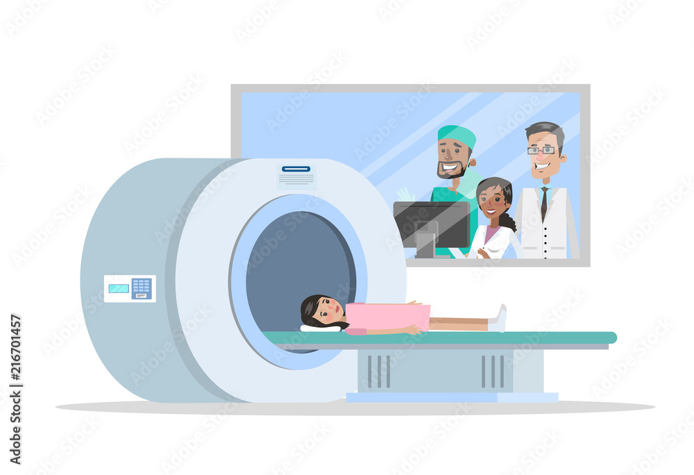 MRI process in the children hospital Stock Vector | Adobe Stock