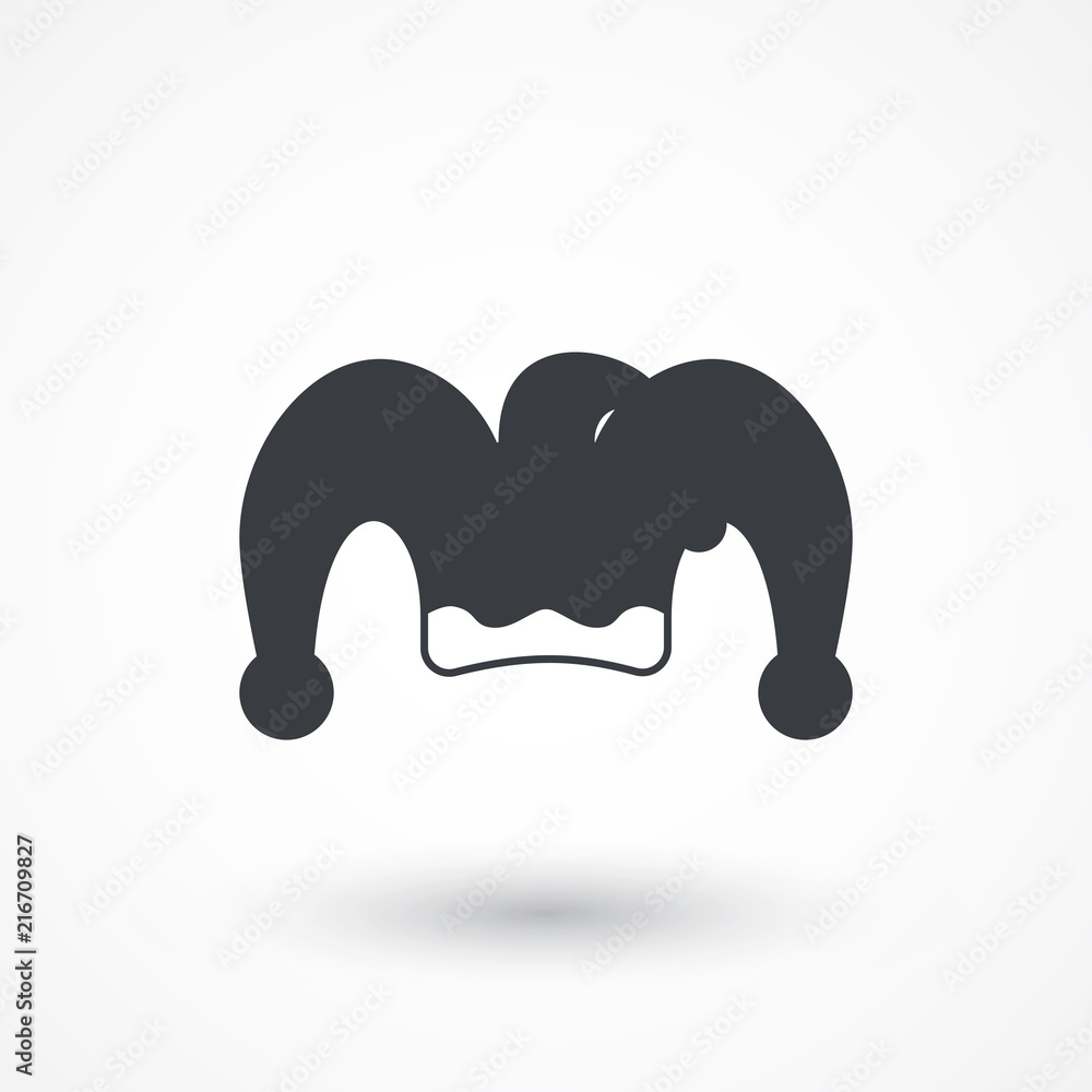 Carnival Jester Hat vector icon. Clown sign. Circus fool symbol. Logo ...