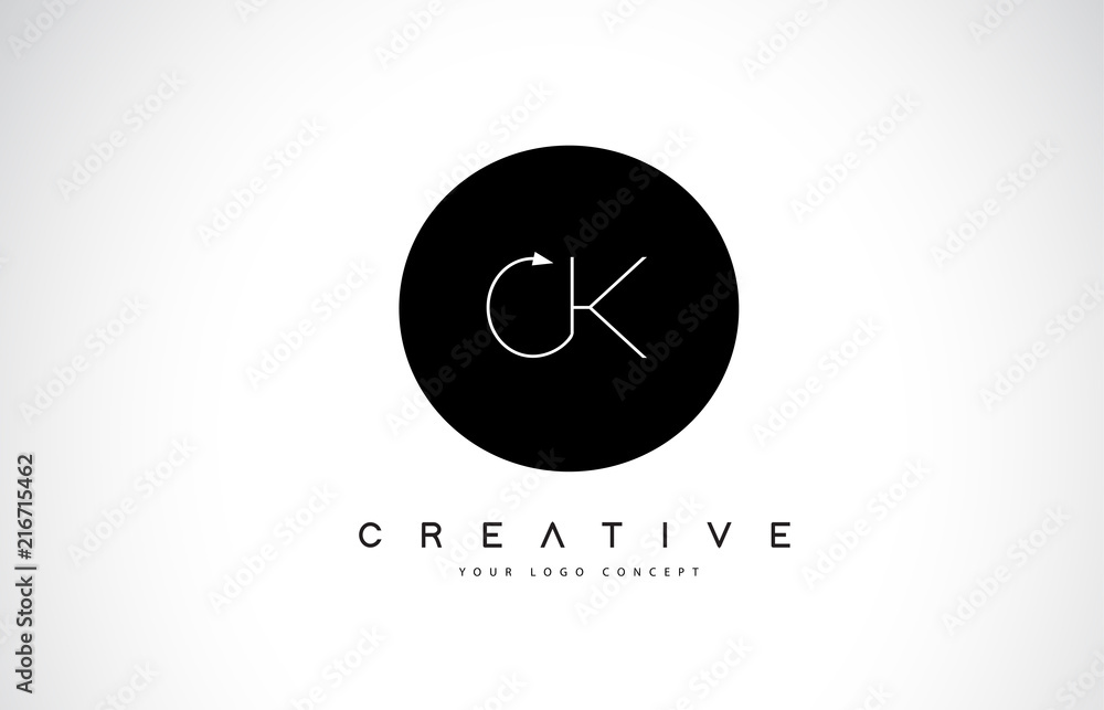 CK C K Logo Design with Black and White Creative Text Letter Vector ...