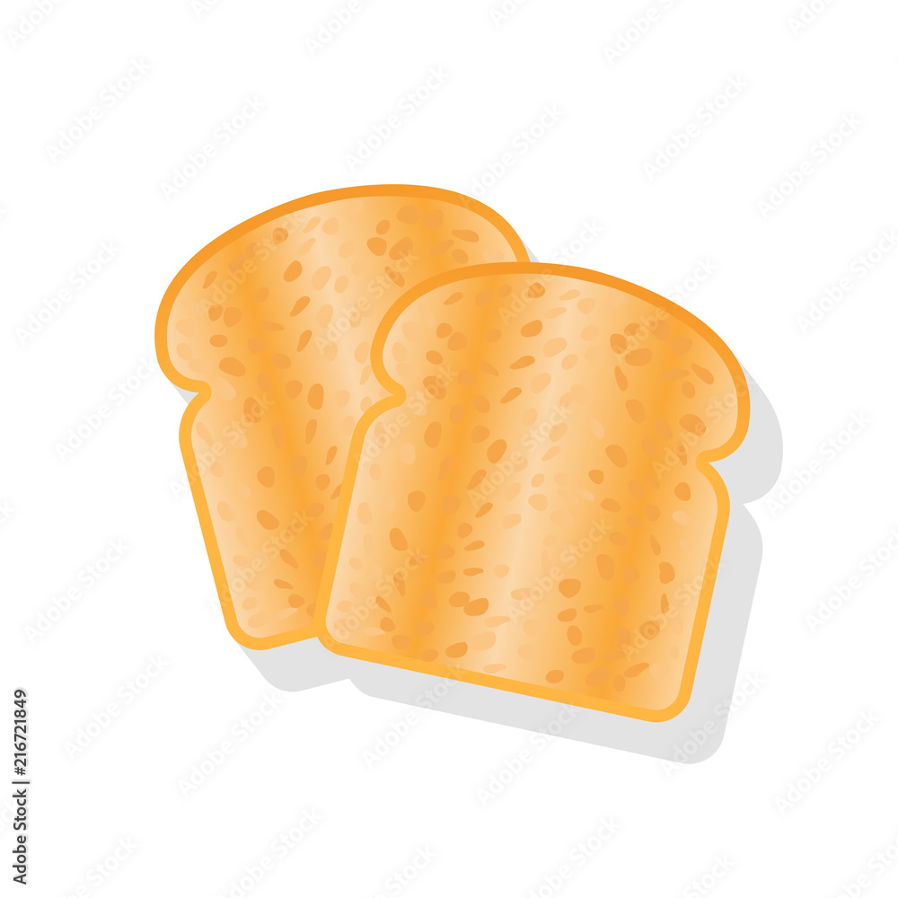 Toasts isolated on white background. Vector illustration flat design ...