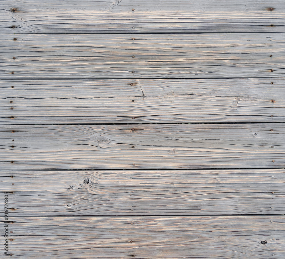 Rustic weathered wood surface with long boards lined up. Wooden planks ...