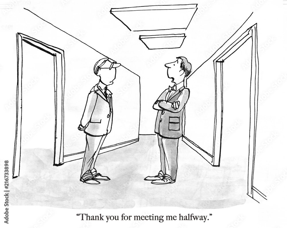 Meet halfway Stock Illustration | Adobe Stock