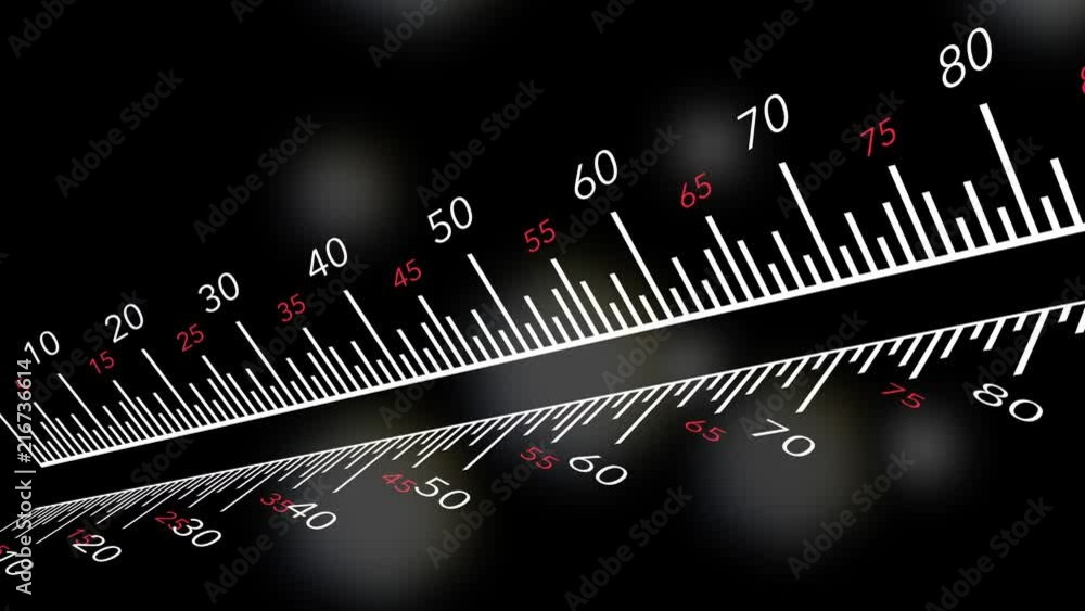 An animated straight ruler against bokeh background for use as a school ...