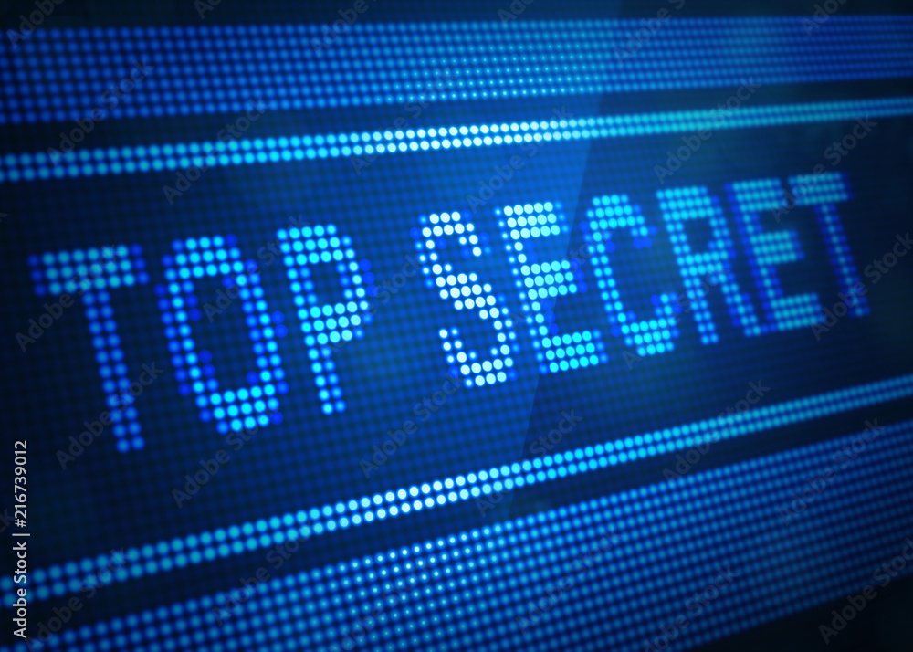 top secret digital screen 3d illustration Stock Illustration | Adobe Stock