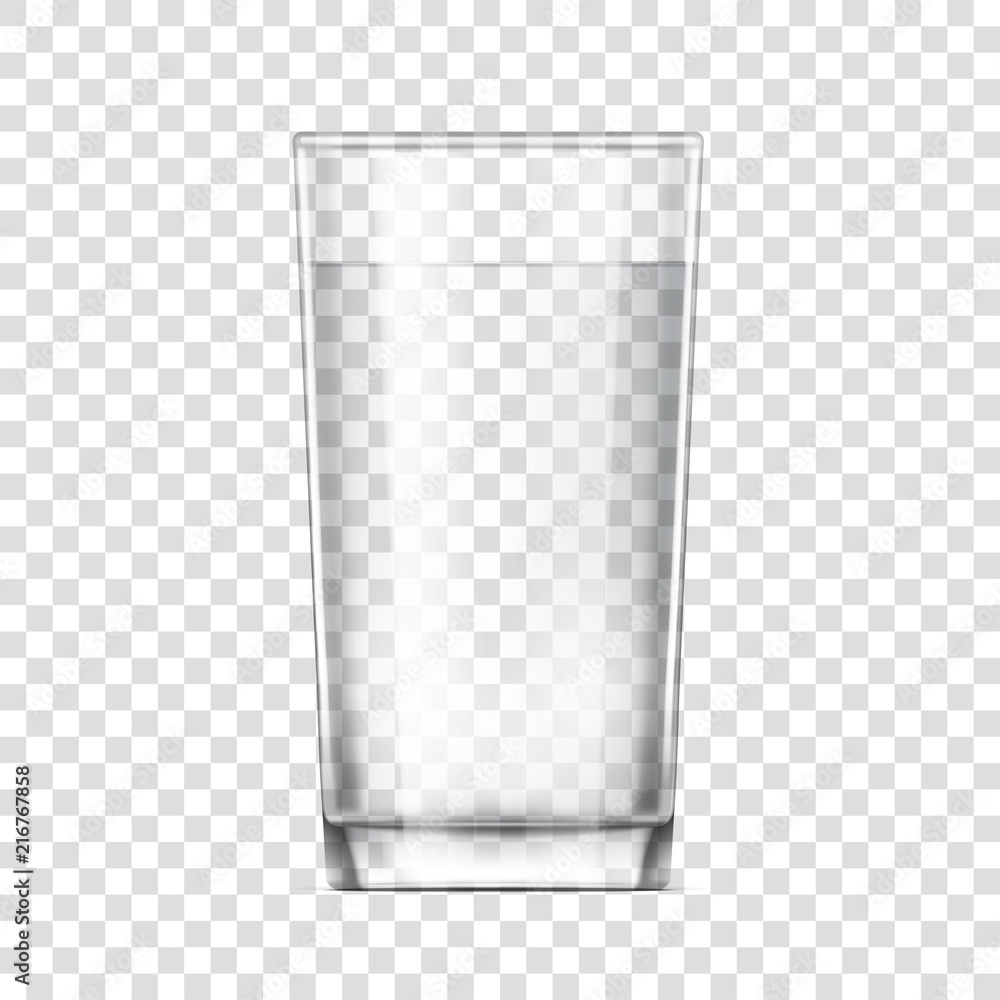 realistic glass cup. Transparent glassware Stock Vector | Adobe Stock