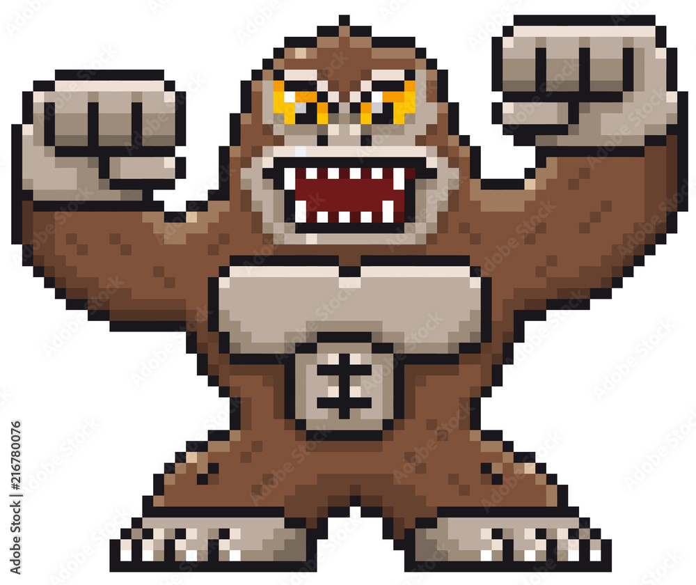 Vector illustration of Cartoon Monster - Pixel design Stock Vector ...