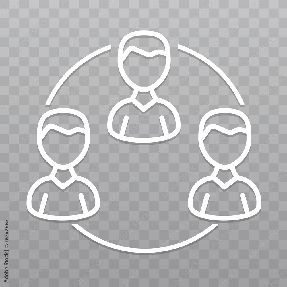 Thin line Collaboration business People icon. Meeting icon on ...