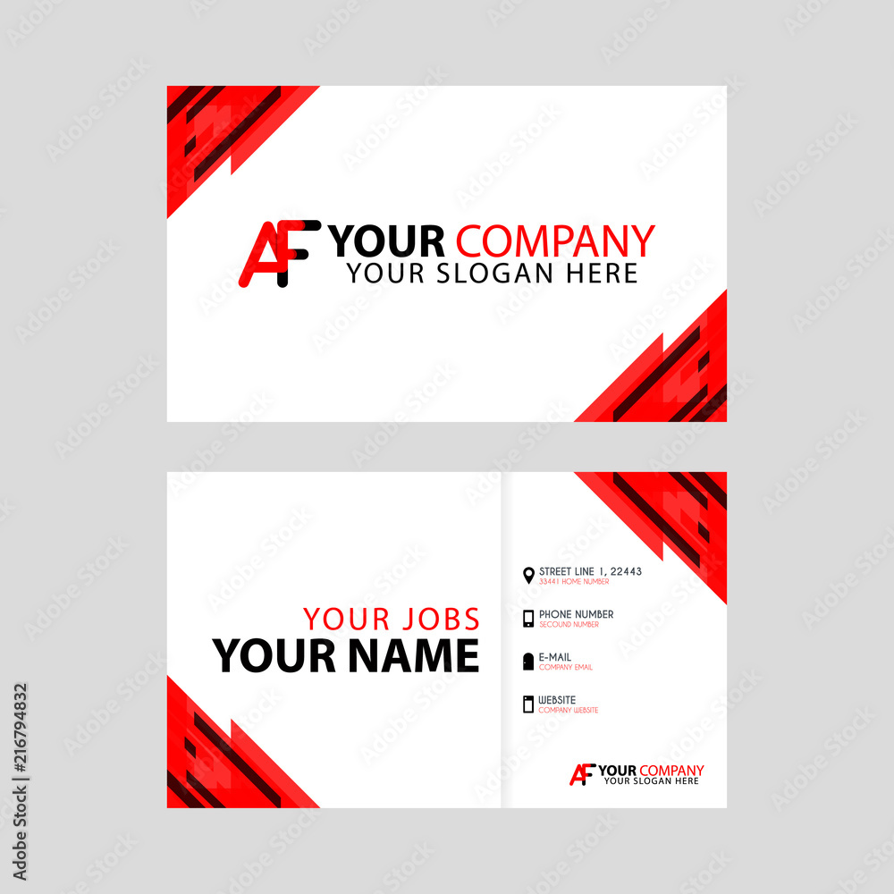 The new simple business card is red black with the AF logo Letter bonus ...