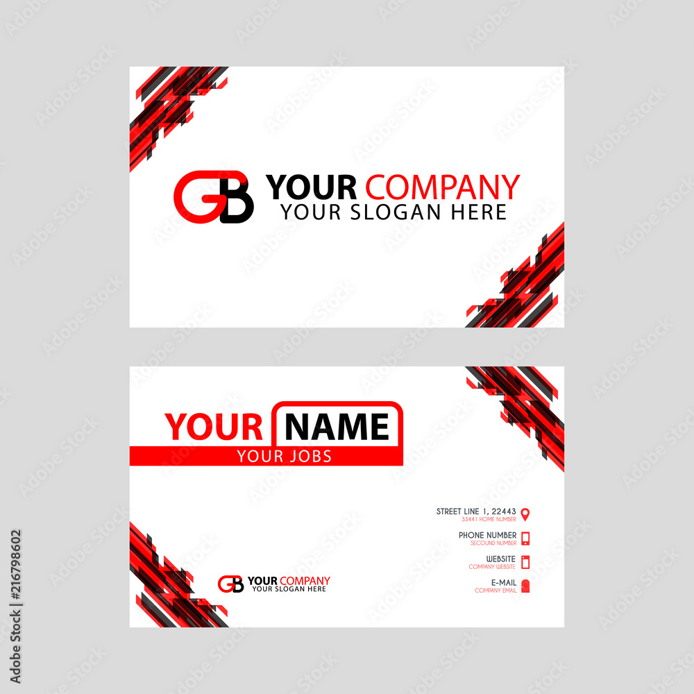 Modern simple horizontal design business cards. with GB Logo inside and ...