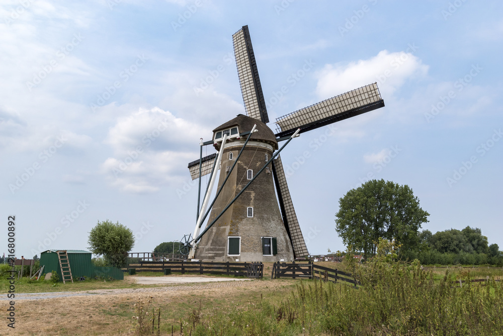 Medieval windmill for the drainage of the polder on the river Vlist ...