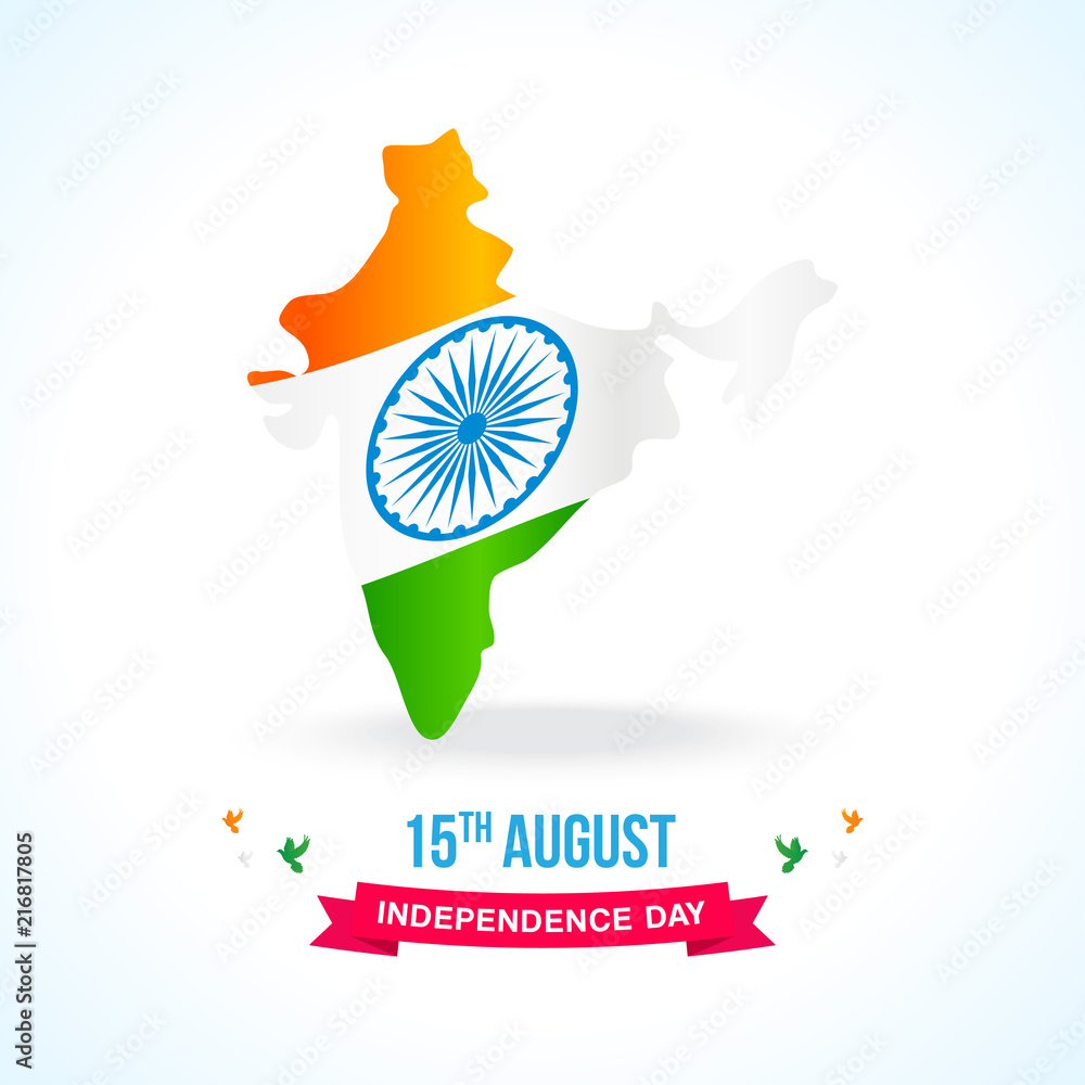 Indian Independence Day on 15th of August Vector illustration. Flag ...