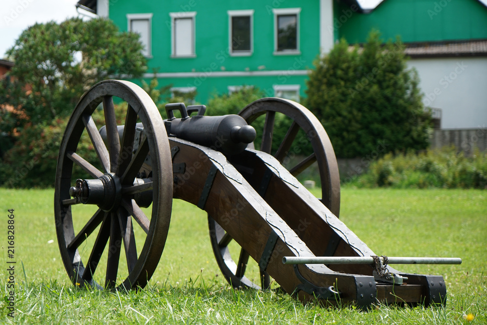 Old cannons were loaded according to traditional design and fired ...