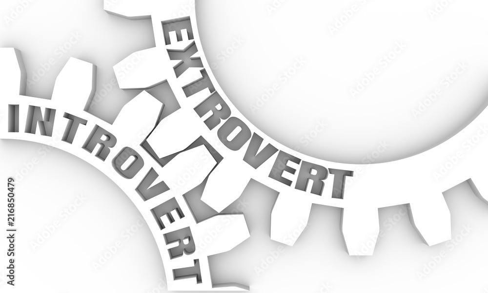 Extrovert and introvert. Mechanism of gears. Communication concept in ...
